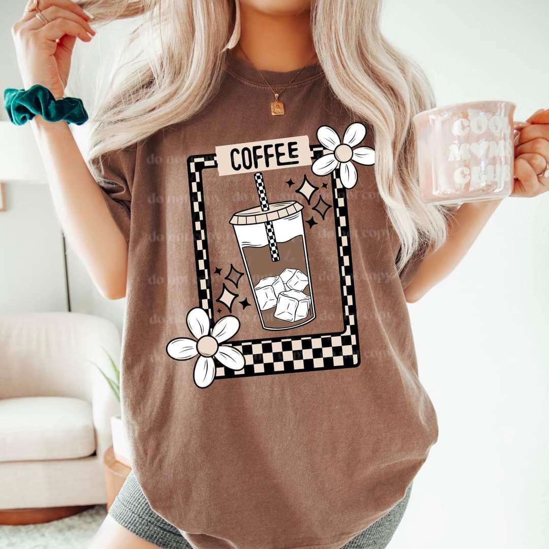 Checker Framed Iced Coffee Tee – TCH Designs