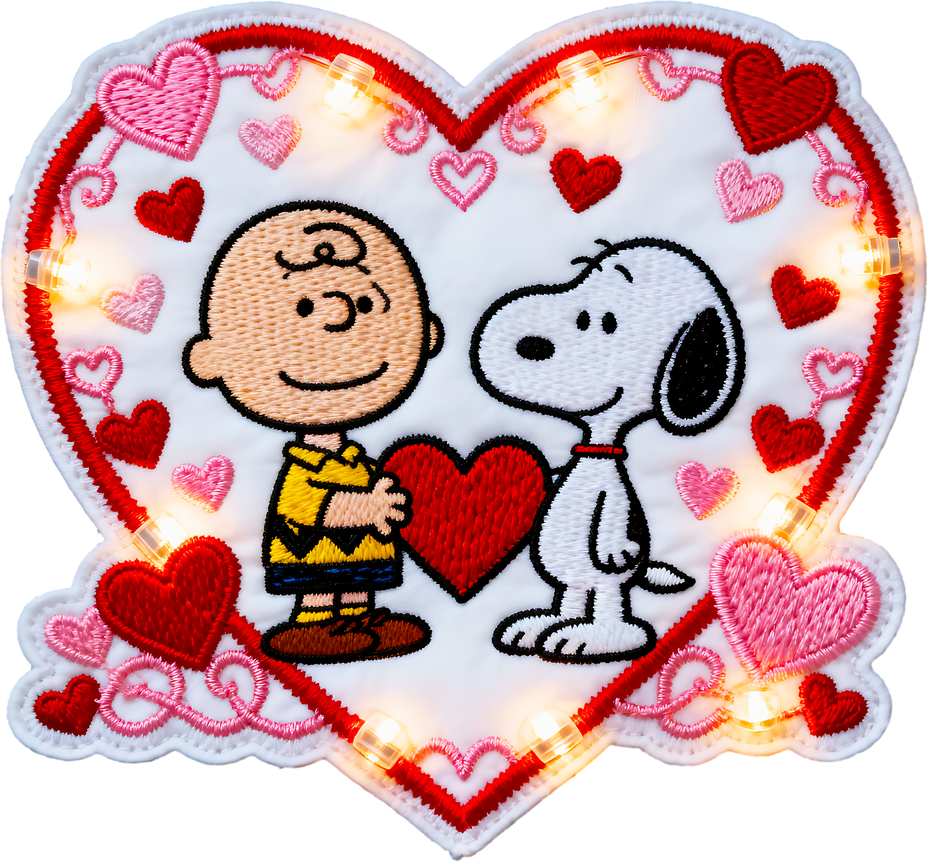 charlie brown snoopy light up heart patch faux – TCH Designs