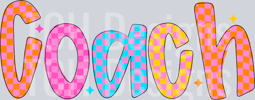 COACH COLORFUL CHECKERED DOODLE – TCH Designs